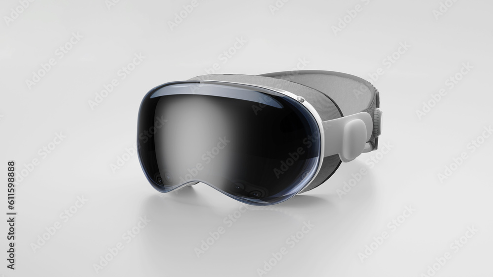 Apple Vision Pro modern 3d illustration on isolated white background ...
