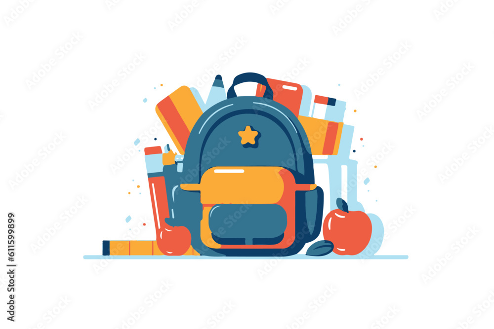 Back to School: Backpacks, Clipart, and Classroom Illustrations Stock ...