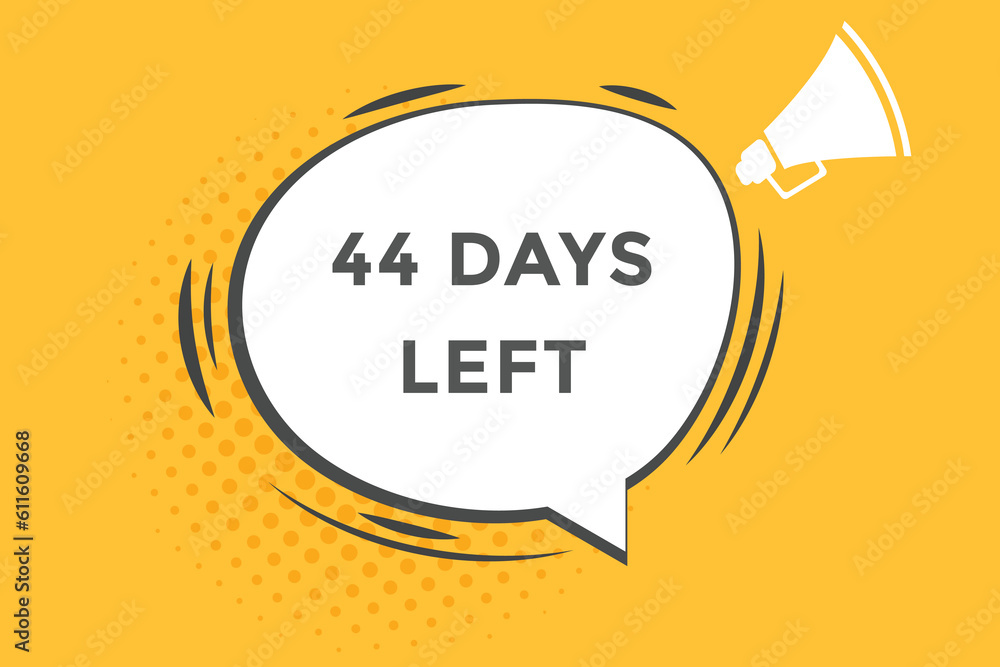 44 days left countdown template,44 day countdown left banner label ...
