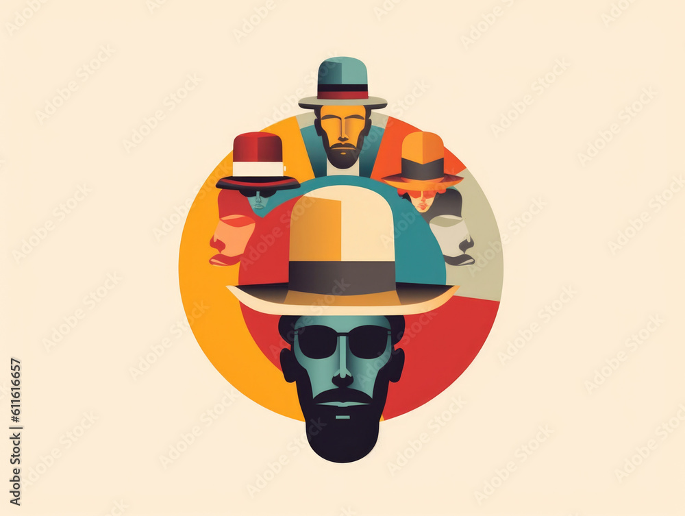 An ilration of a person wearing multiple hats representing the ...
