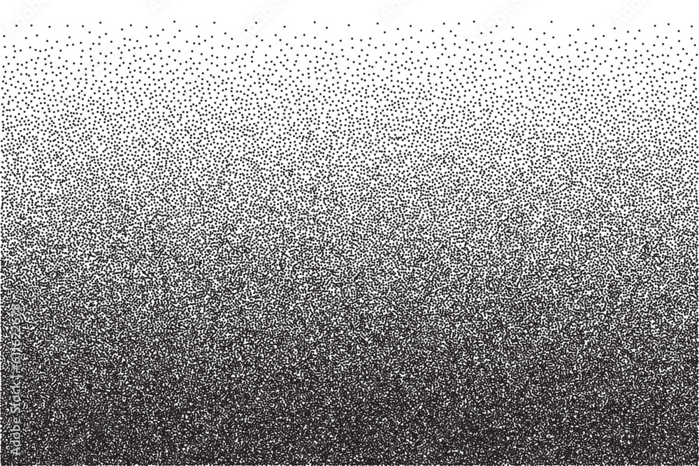 Stipple dots, gradient grain and noise texture, abstract black white ...