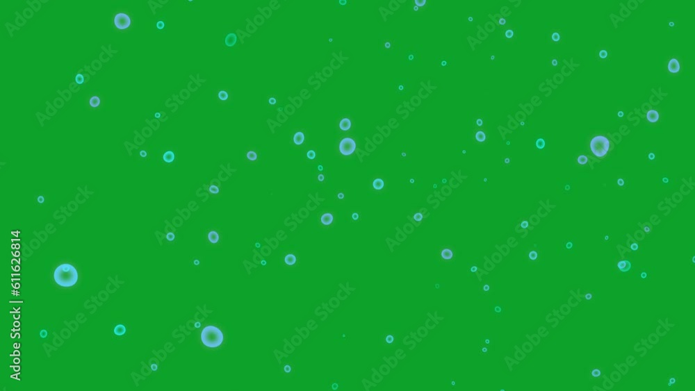 Soap bubble animation slowly falling on a green screen. Soap bubble ...