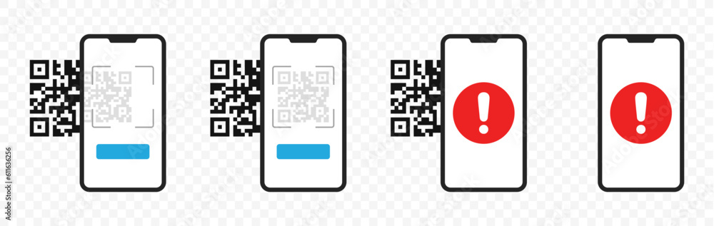 Dangerous qr code connection vector design. Scanning barcode or ...