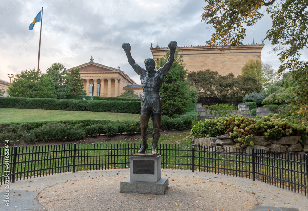 The Rocky Statue in Philadelphia, USA. Massive, landmark statue of ...