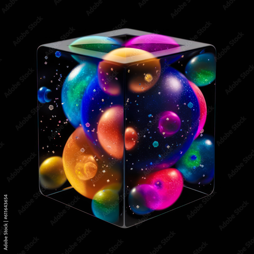 abstract art elements of slime and liquid,crystal, spheres, chaotic ...