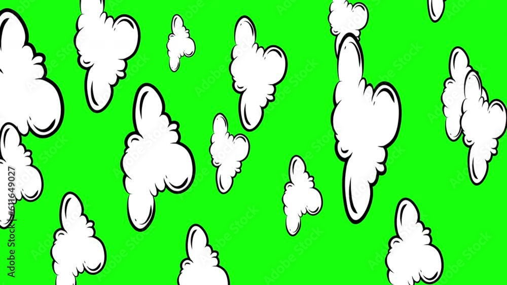 Cloudy sky animation. Animated Cartoon Clouds timelapse in blue sky ...