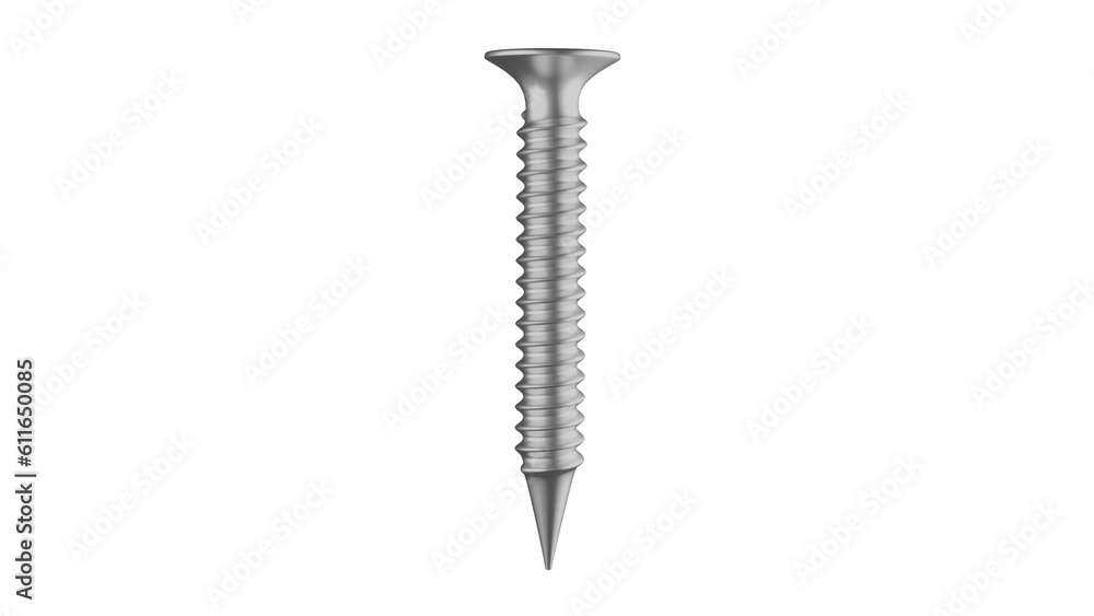 Silver screw isolated on transparent and white background. Building ...