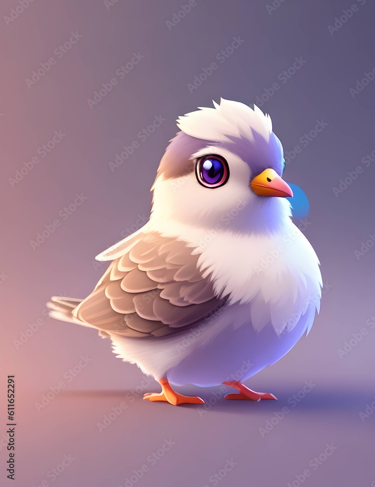 Pigeon . Adorable 3D Animated Pigeon Illustration, cute pigeon Stock ...