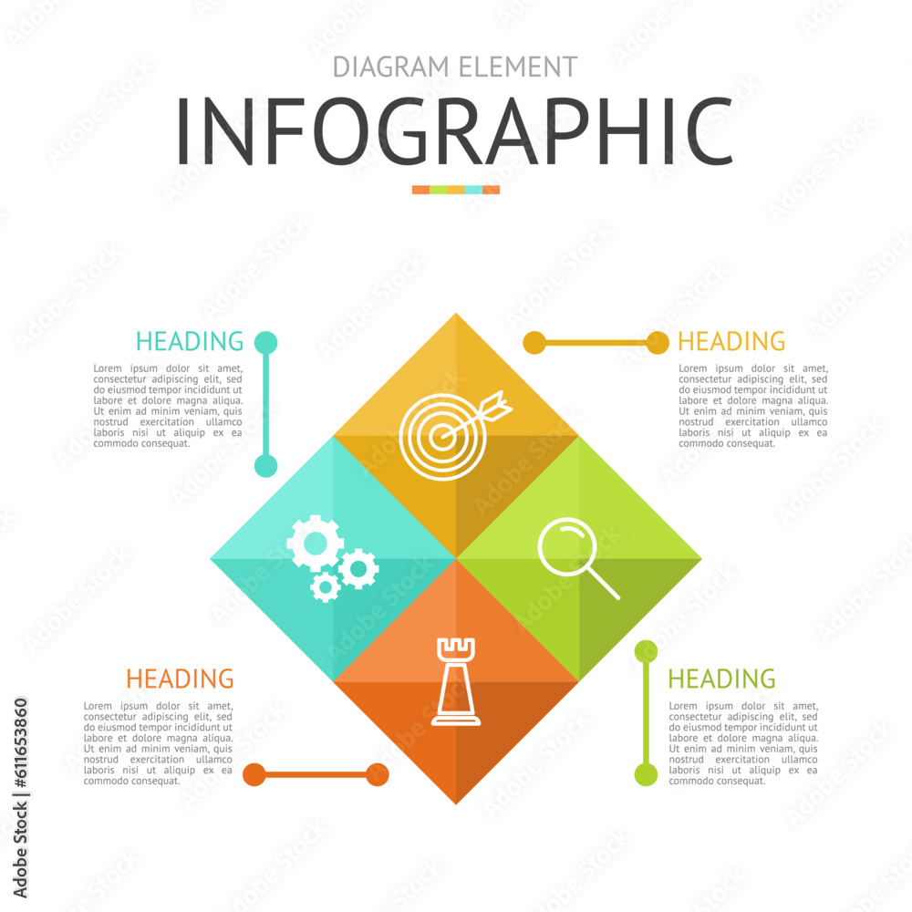 pyramid diamonds with icons for infographic. used for process diagram ...