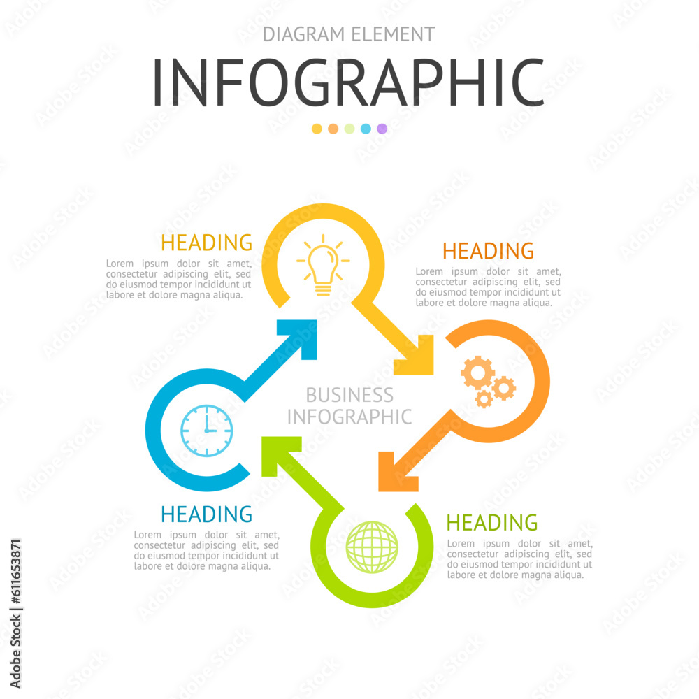 curve line with arrow cycle for infographic. used for process diagram ...
