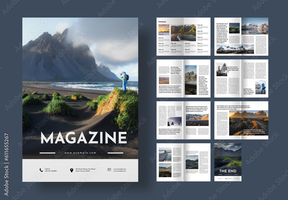 Simple Magazine Layout Stock Template | Adobe Stock