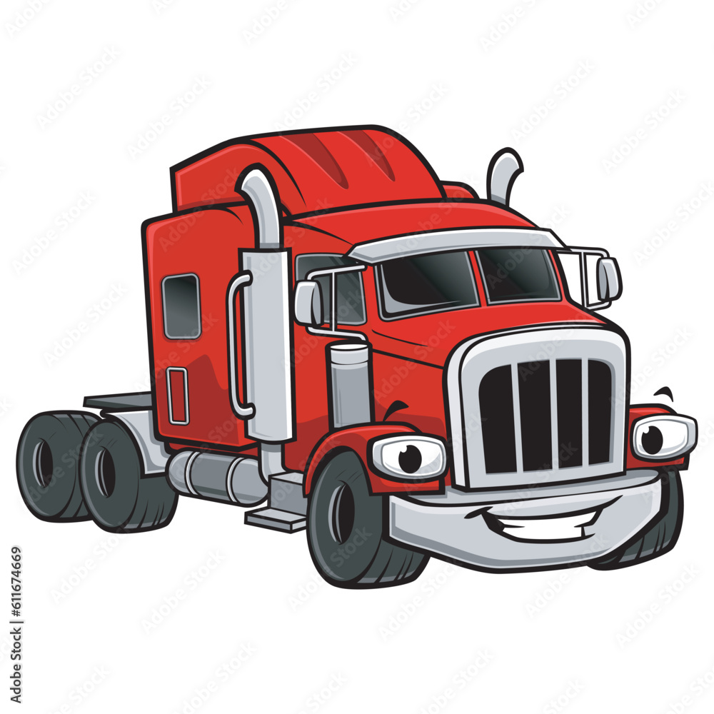 Cartoon Truck Stock Vector | Adobe Stock