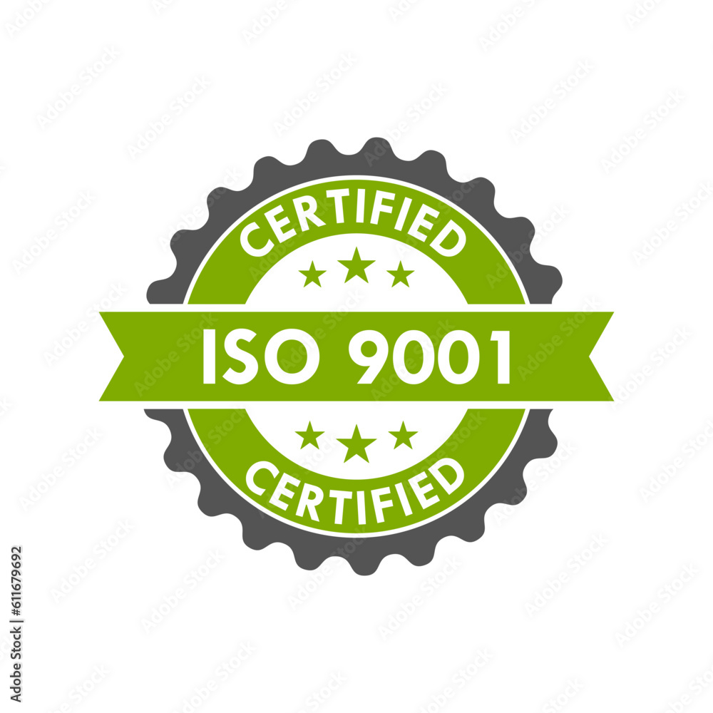 ISO 9001 Design badge logo template illustration Stock Vector | Adobe Stock