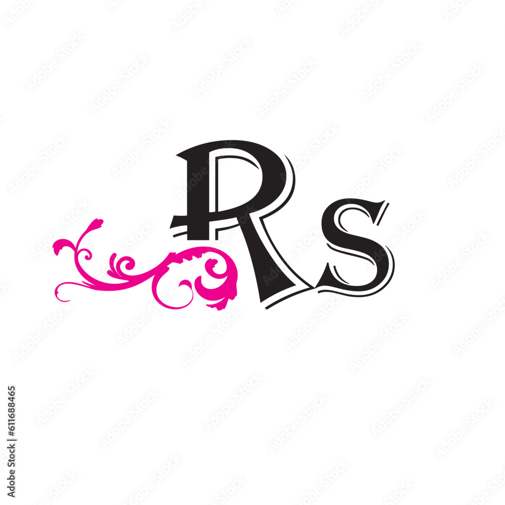 Initial RS letter luxury beauty flourishes ornament monogram logo ...