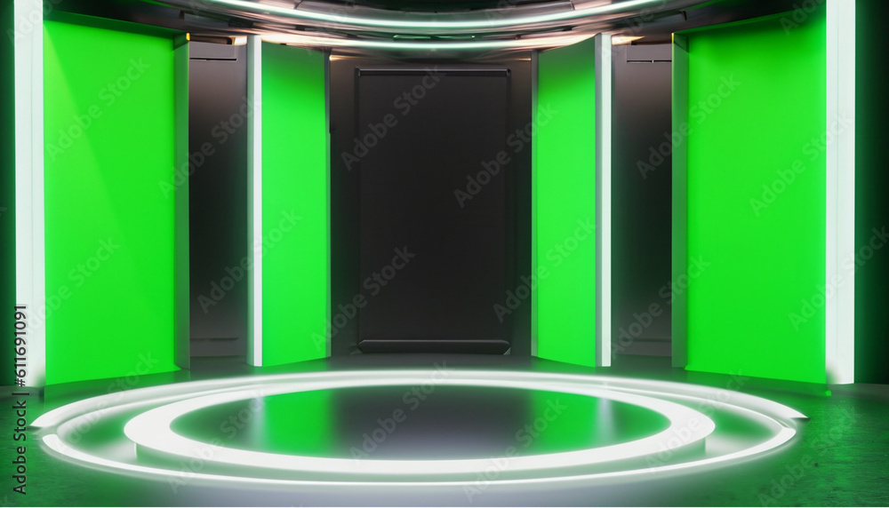 Green Screen sat , Interior Green Screen room, virtual TV studio, green ...