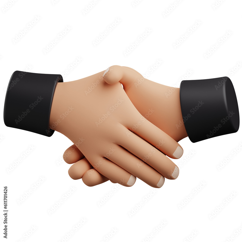 3d handshake hand gesture illustration with isolated design Stock ...