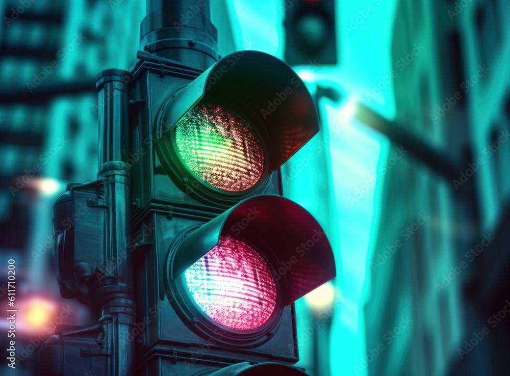 Traffic light background. Illustration AI Generative. Stock ...