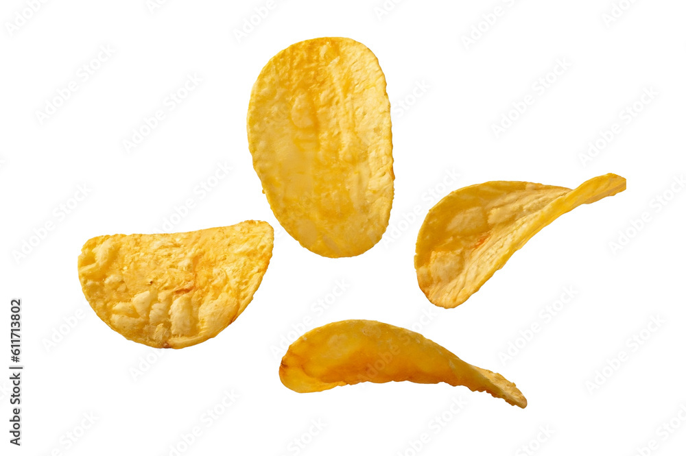 Falling potato chips png, isolated on transparent background, cutout,ai ...