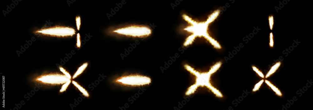 Gun flash effects. Realistic special effects steps Stock Illustration ...