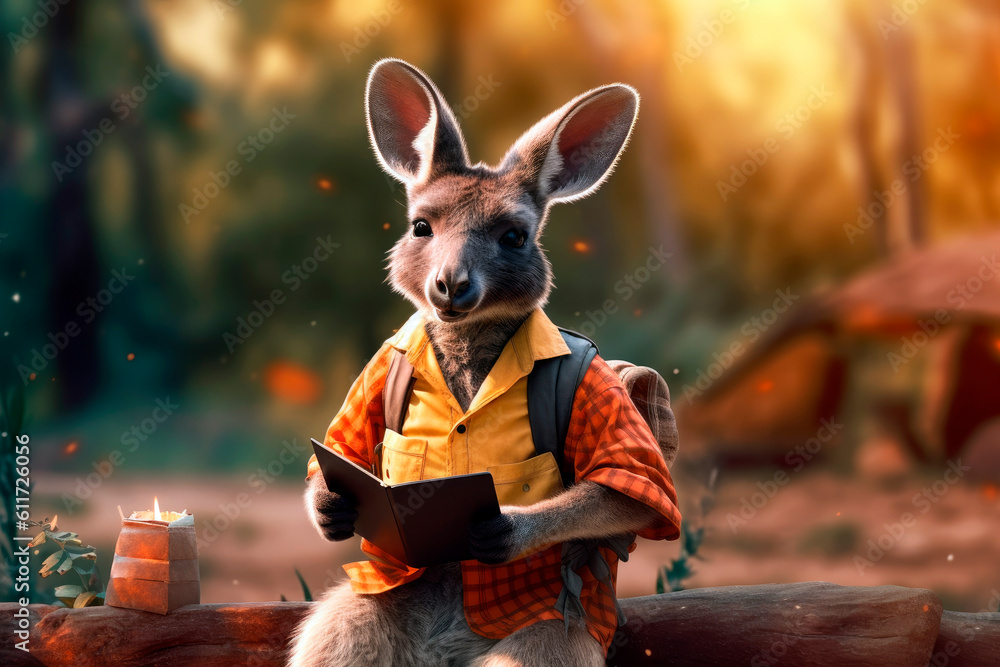 friendly and charismatic kangaroo character involved in an everyday ...