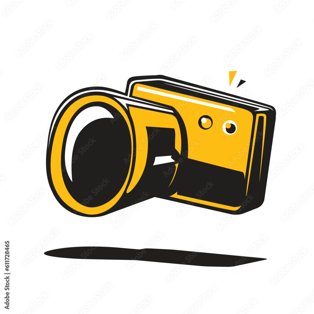 Vector illustration of a photo camera isolated on white background ...