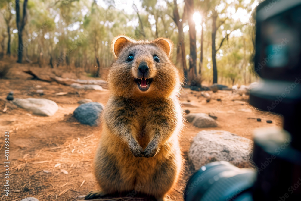 friendly and charismatic quokka character involved in an everyday ...