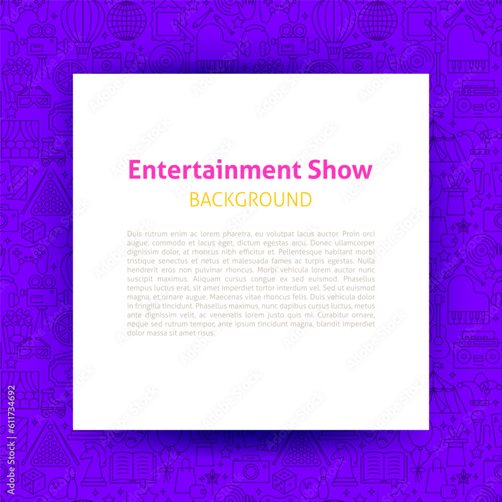 Entertainment Show Paper Template. Vector Illustration of Outline ...