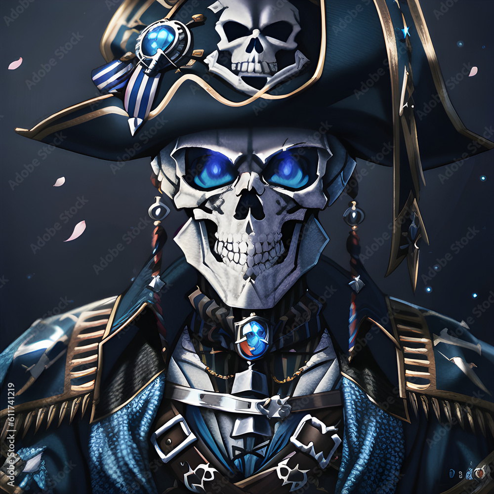 Anime pirate skull and crossbones, Anime skeletal samurai , Anime ...