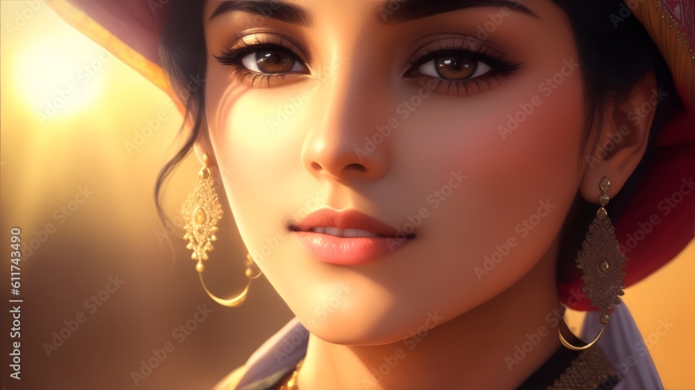 Punjab woman, ultra focus, face illumined, face detailed, 8k resolution ...