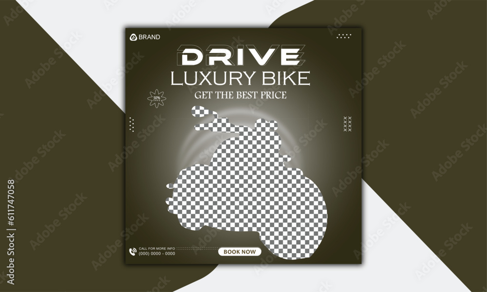 Motorcycle social media post template design Stock Vector | Adobe Stock