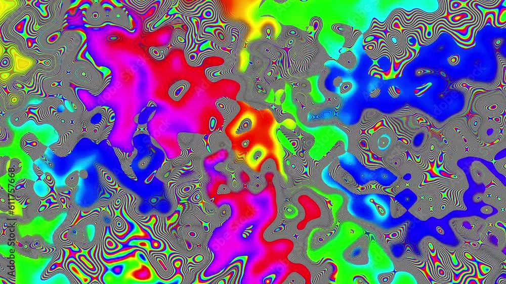 Transforming neon liquid hypnotic trippy background. Psychedelic wave ...