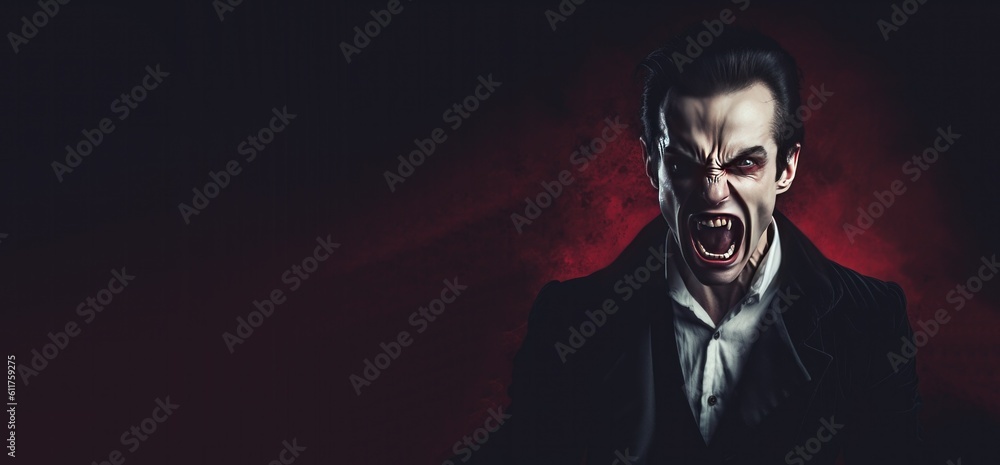 Scary Vampire Banner with Space for Copy. Generative AI Stock ...