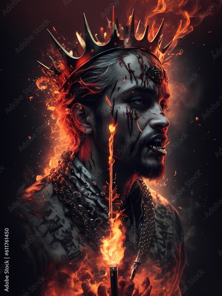 cannibal in the night. Generative AI Stock Illustration | Adobe Stock