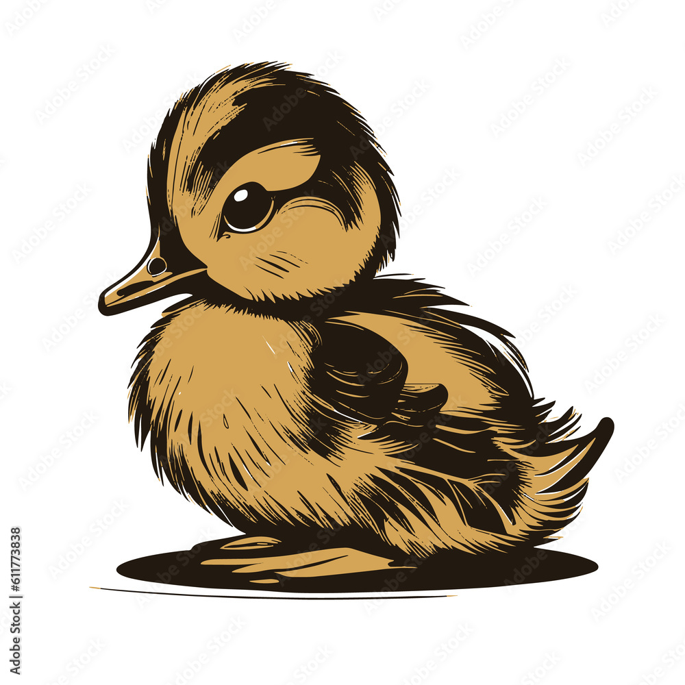 Cartoon Duckling Design, Png, illustration, Generative AI Stock ...