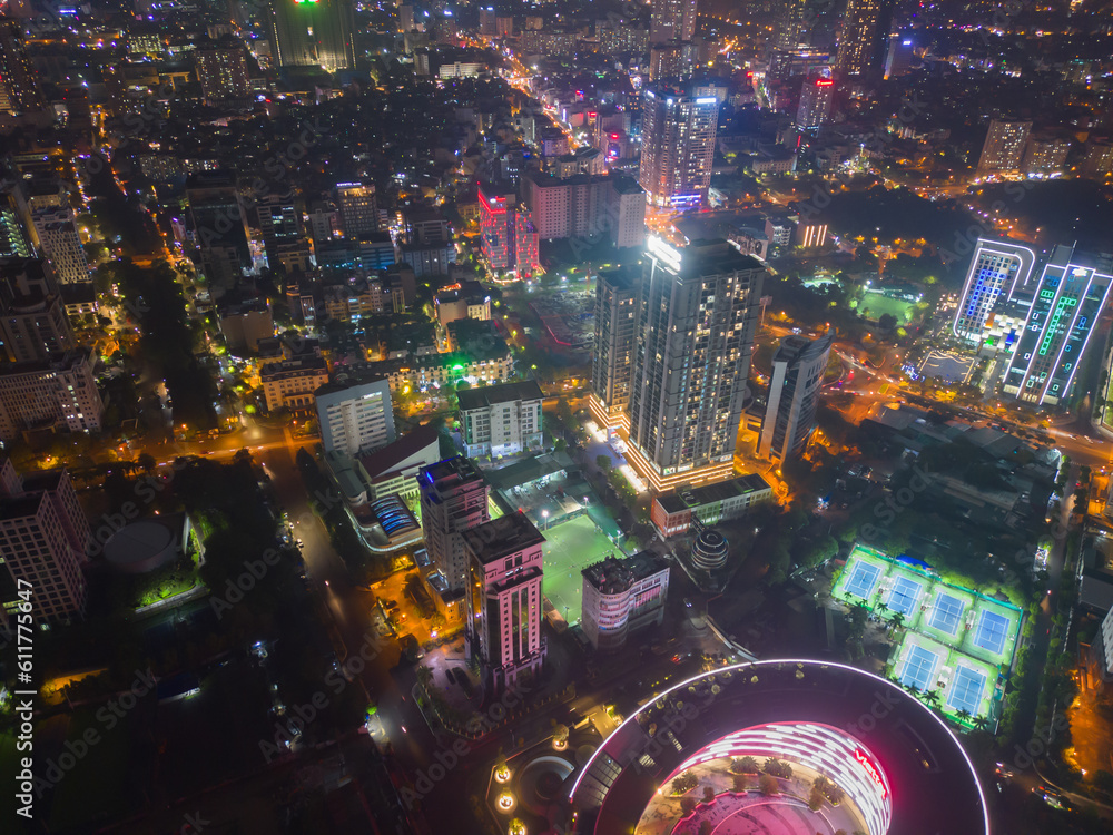 Aerial view of Hanoi Downtown Skyline, Vietnam. Financial district and ...