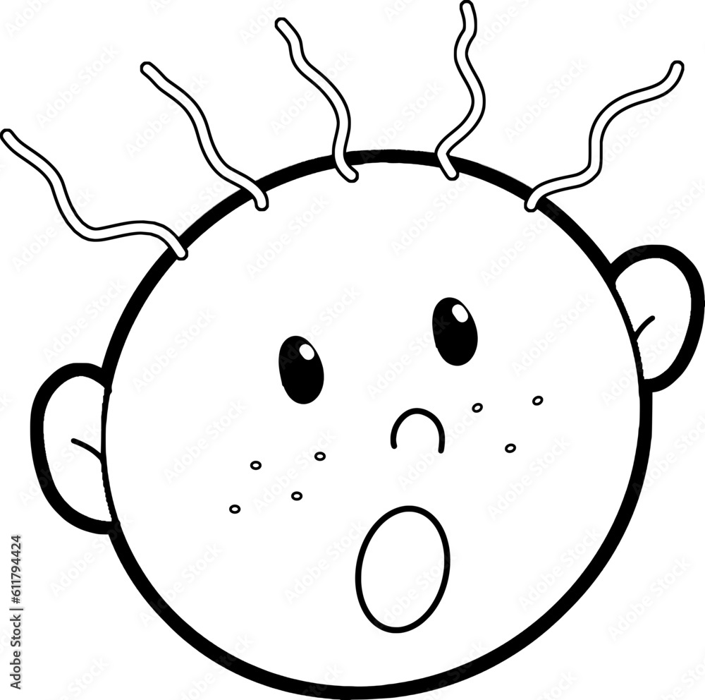 Cartoon Illustration Surprised Baby Face with Freckles Vector Stock ...