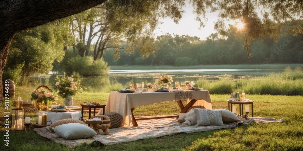 Picnic in Paradise Set up a delightful picnic in a secluded meadow ...