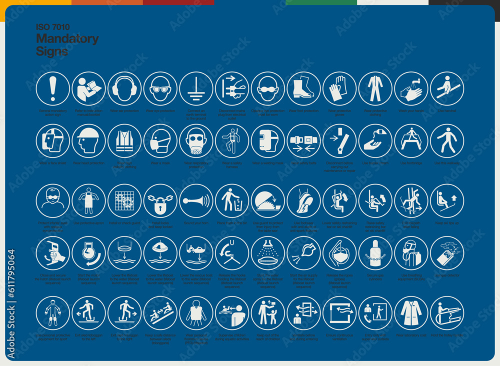 International set signs symbols ISO 7010 Updated 2023. Used in ...