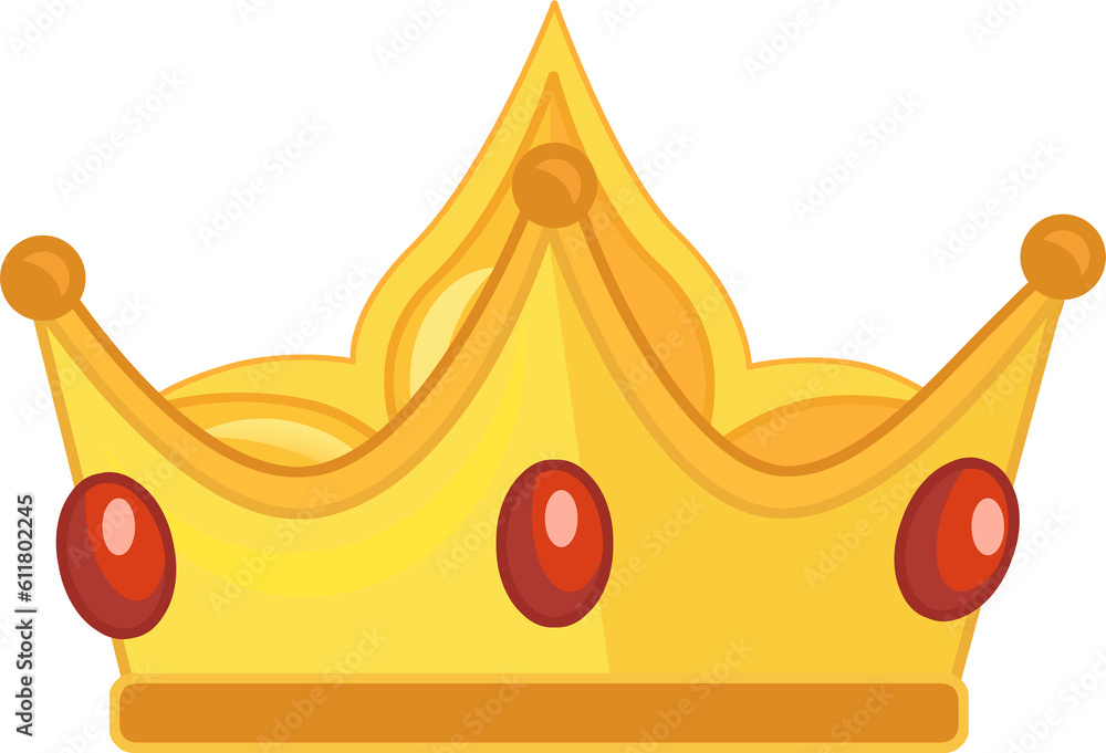 Cartoon colorful element royal crown isolated illustration for kids ...