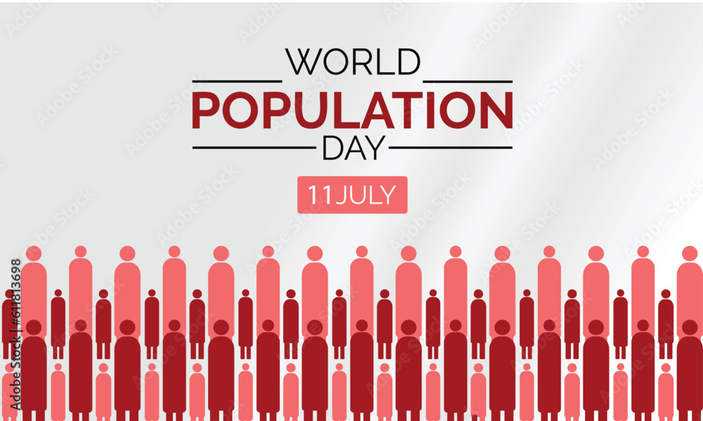 World Population day Greeting-11 july . Banner or poster design ...