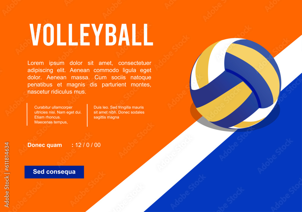 Great simple volleyball background design for any media Stock Vector ...