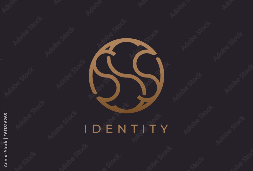 Abstract initial letter SSS logo,usable for branding and business logos ...