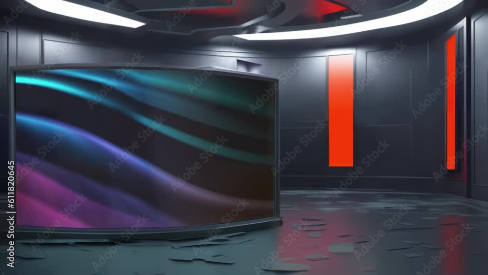 Immersive Virtual TV Studio Background Loop for Seamless News ...