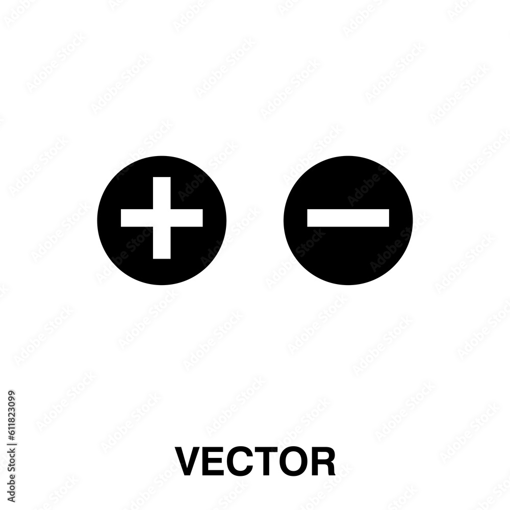 Plus and minuse icon,vector illustration. design style. vector plus and ...