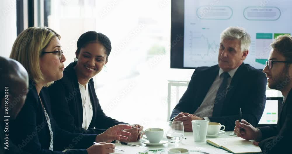 Business people, meeting and conference communication with teamwork and corporate collaboration ...