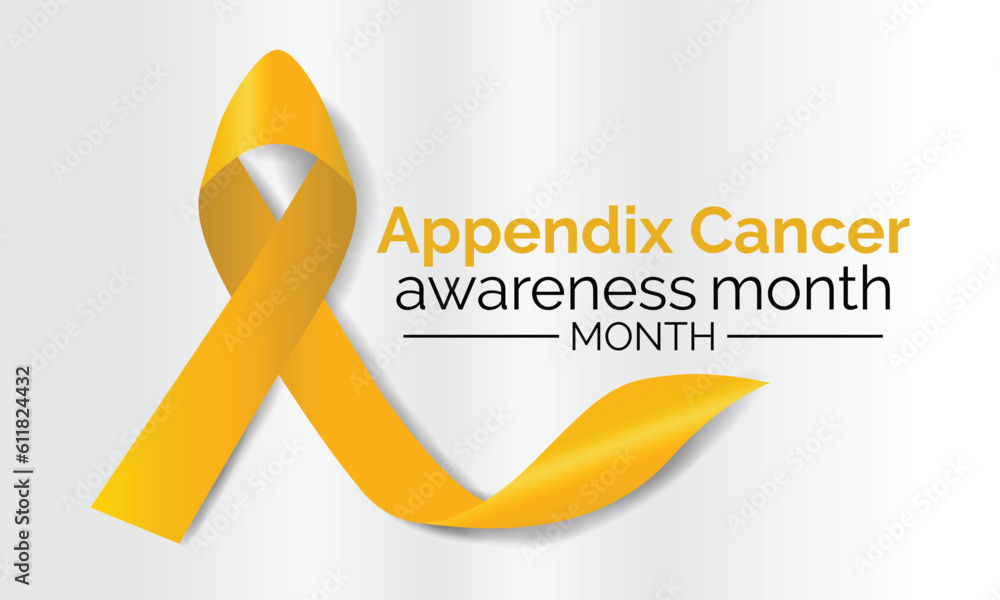 Appendix cancer awareness month. Calligraphy Poster Design. White ...