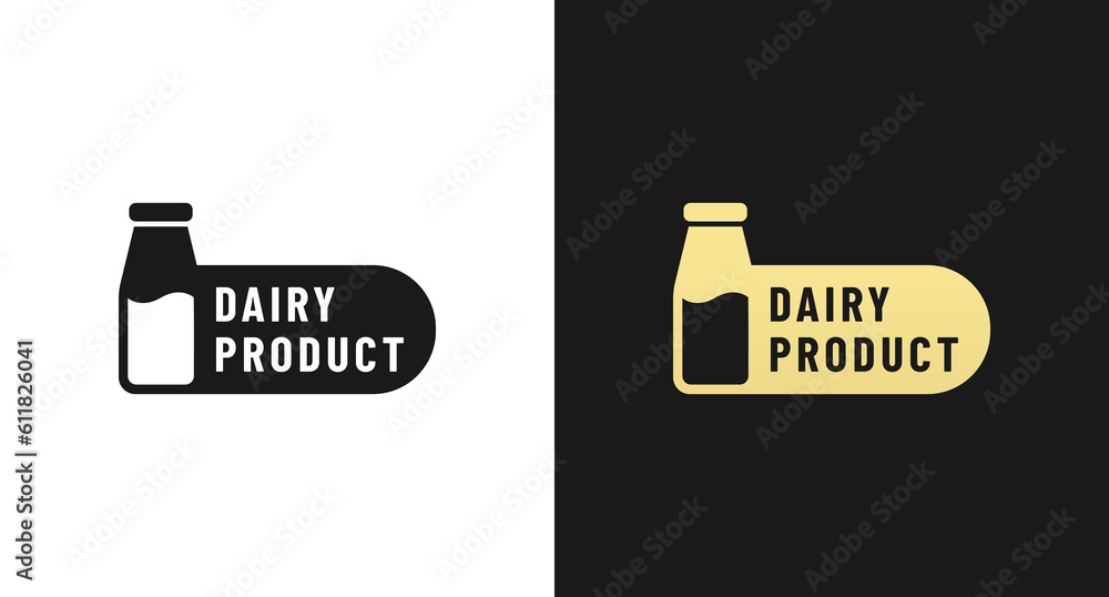 Dairy product sign or Dairy product label vector isolated in flat style ...