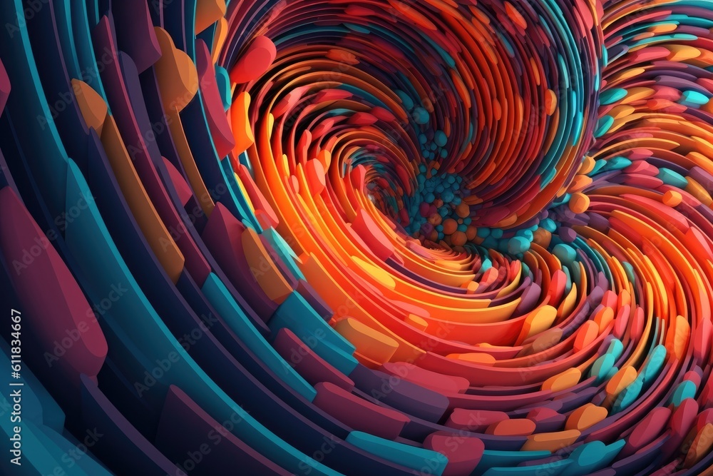 Vector 3D abstract background with colorful carving art, Minimalistic ...