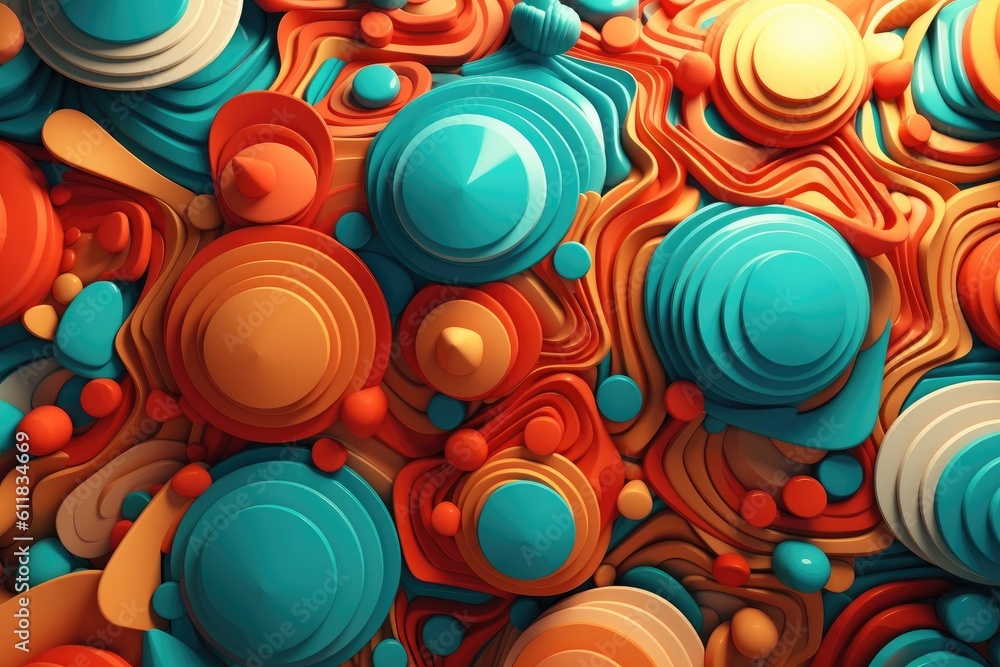 Vector 3D abstract background with colorful carving art, Minimalistic ...