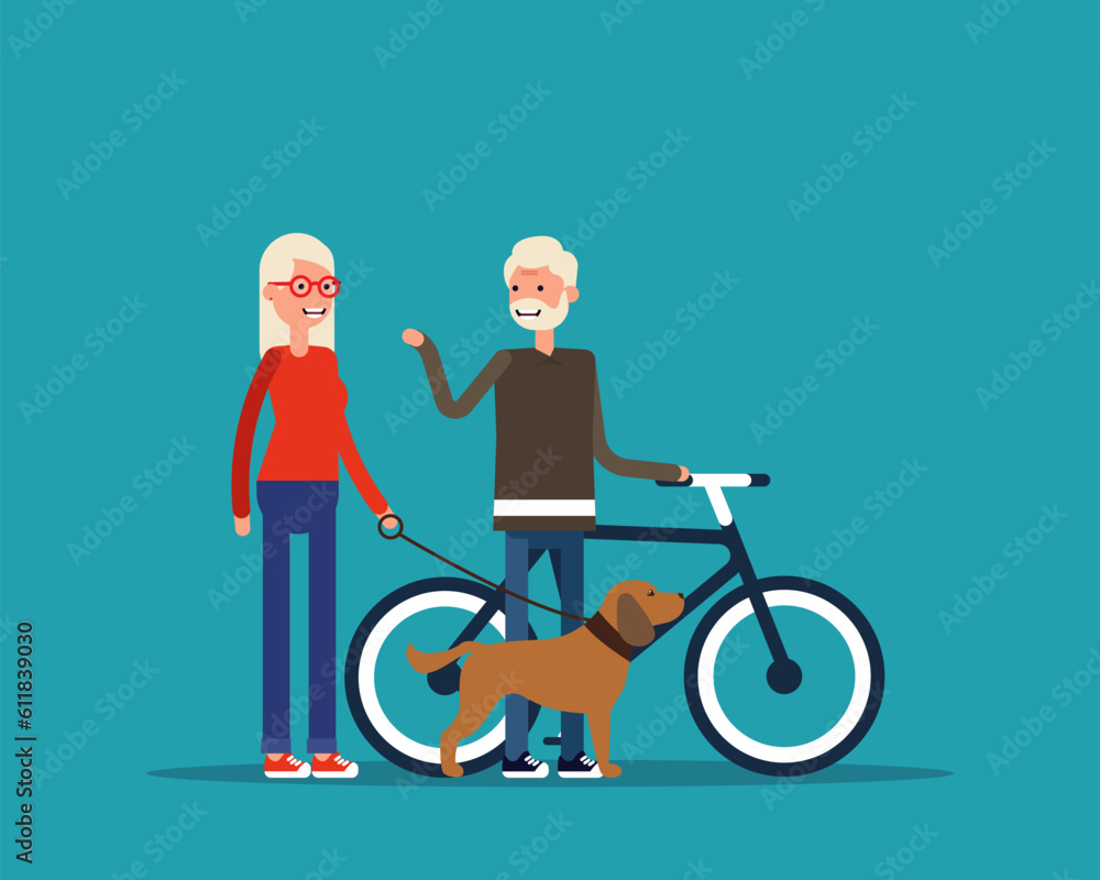 Smiling elderly cartoon character. Vector illustration old people ...
